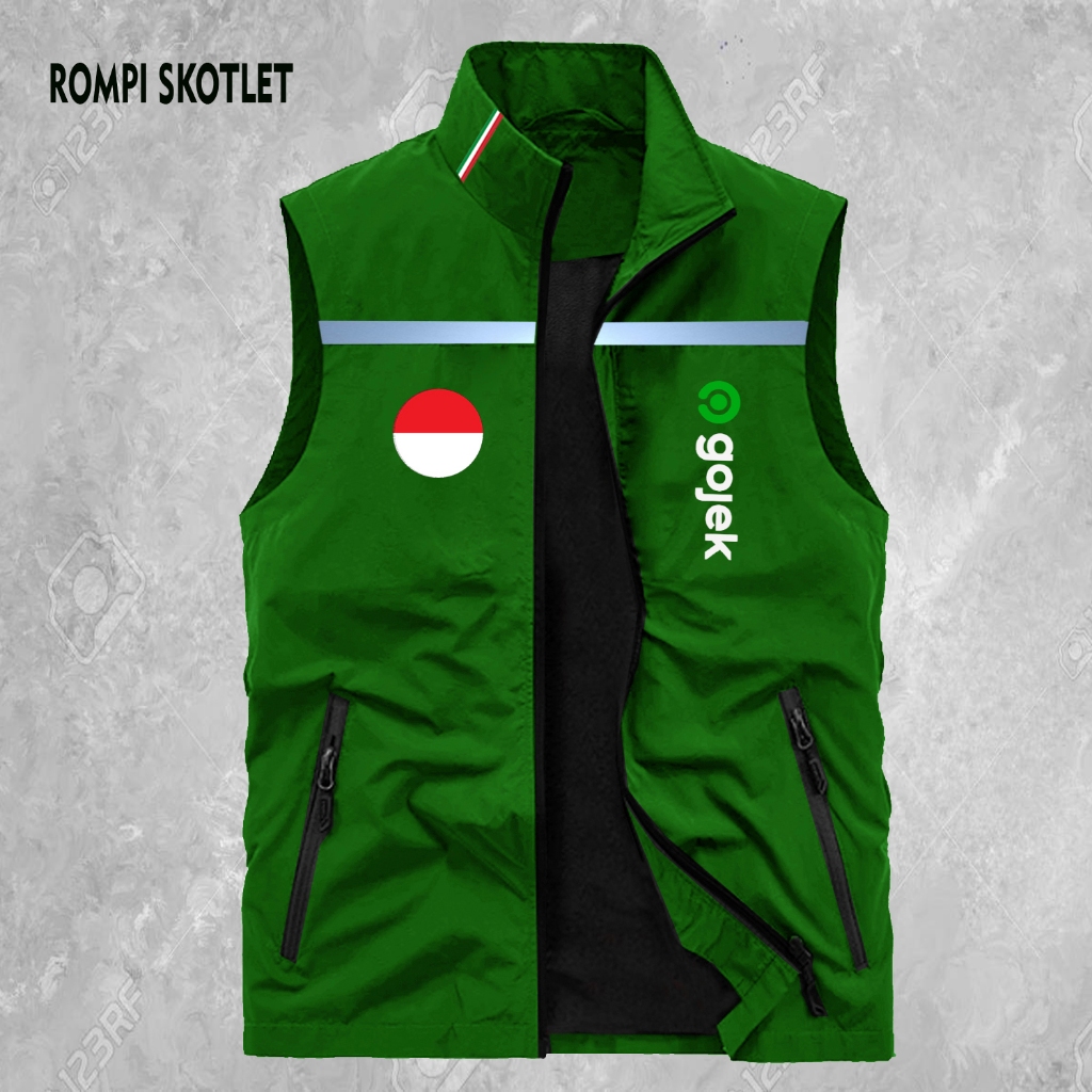 Jual Rompi Skotlet Driver GO-JEK, Vest Pria Parasut, Rompi Tebal Anti ...
