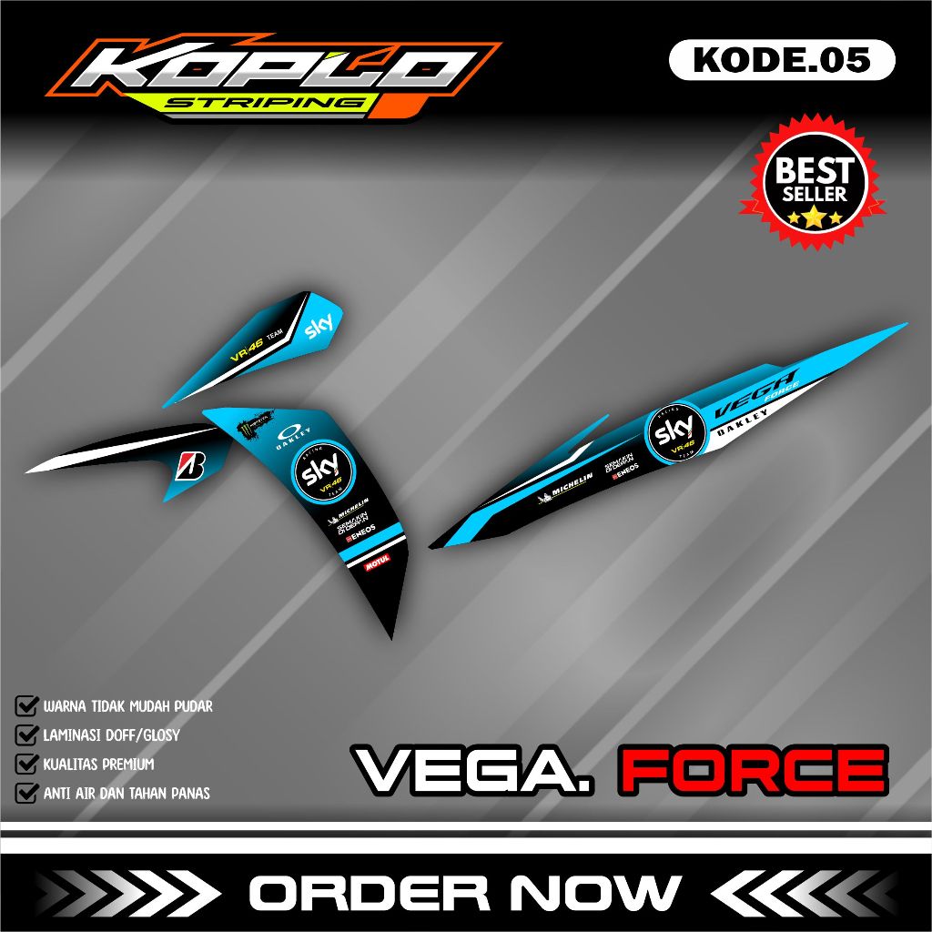 Jual ( COD ) STIKER STRIPING MOTOR YAMAHA VEGA FORCE - STICKER VARIASI ...