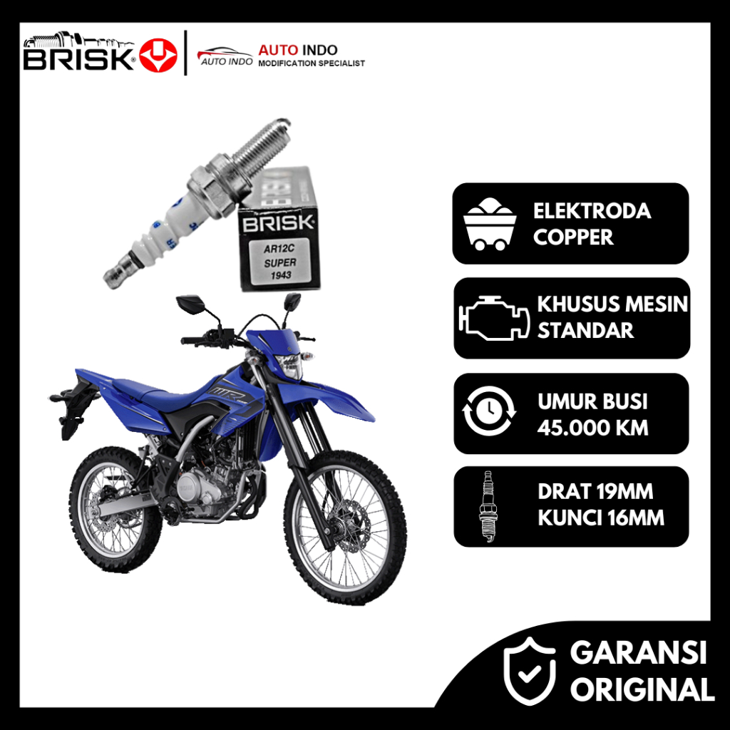 Jual Busi Motor Brisk Copper Racing AR12C untuk Yamaha WR 155R | Shopee ...