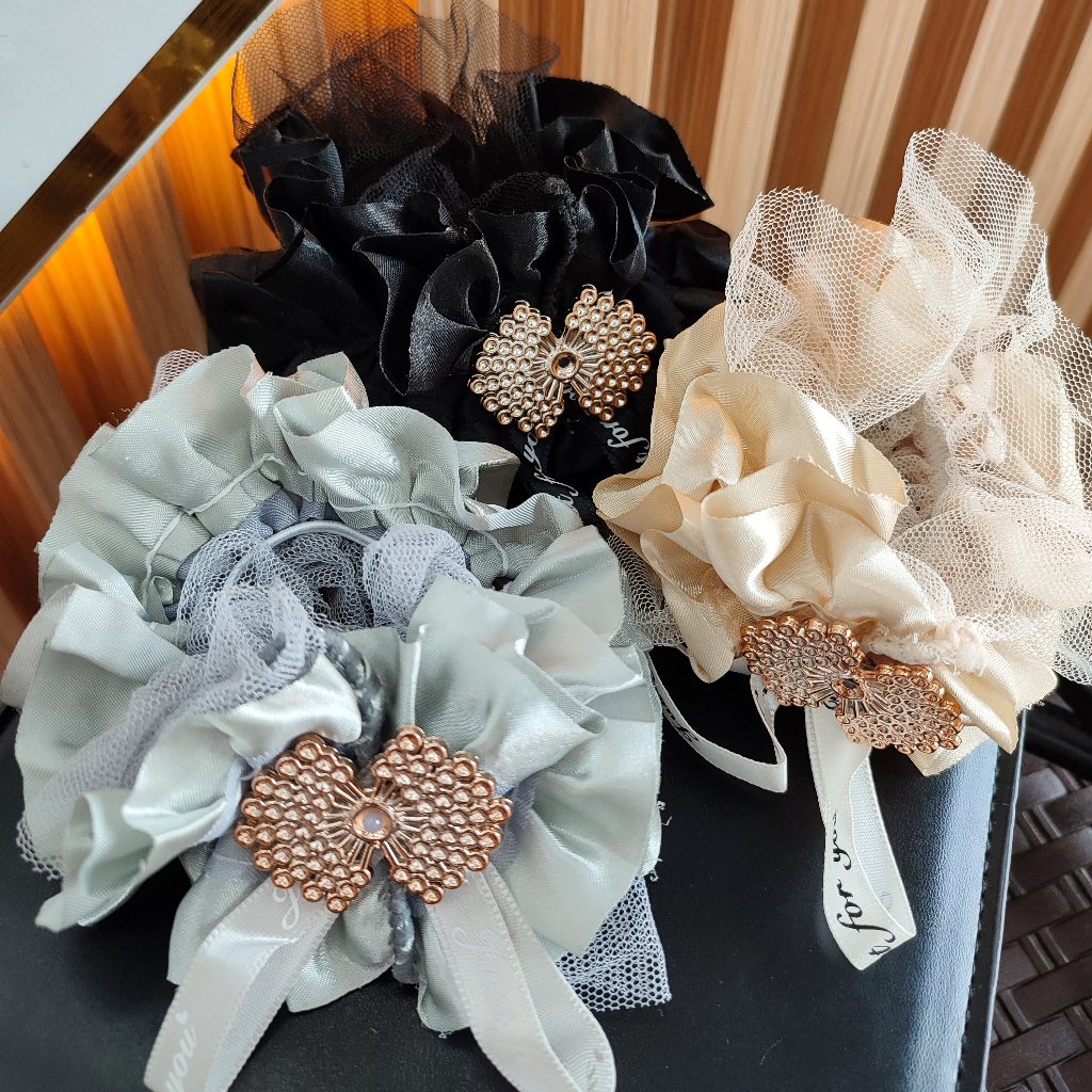 Jual Ikat Rambut Anak Dan Dewasa Model Korea Cantik Dan Mewah | Shopee ...