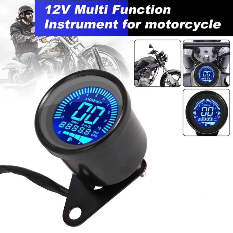 Jual speedometer digital bulat 7 warna universal lcd | Shopee Indonesia
