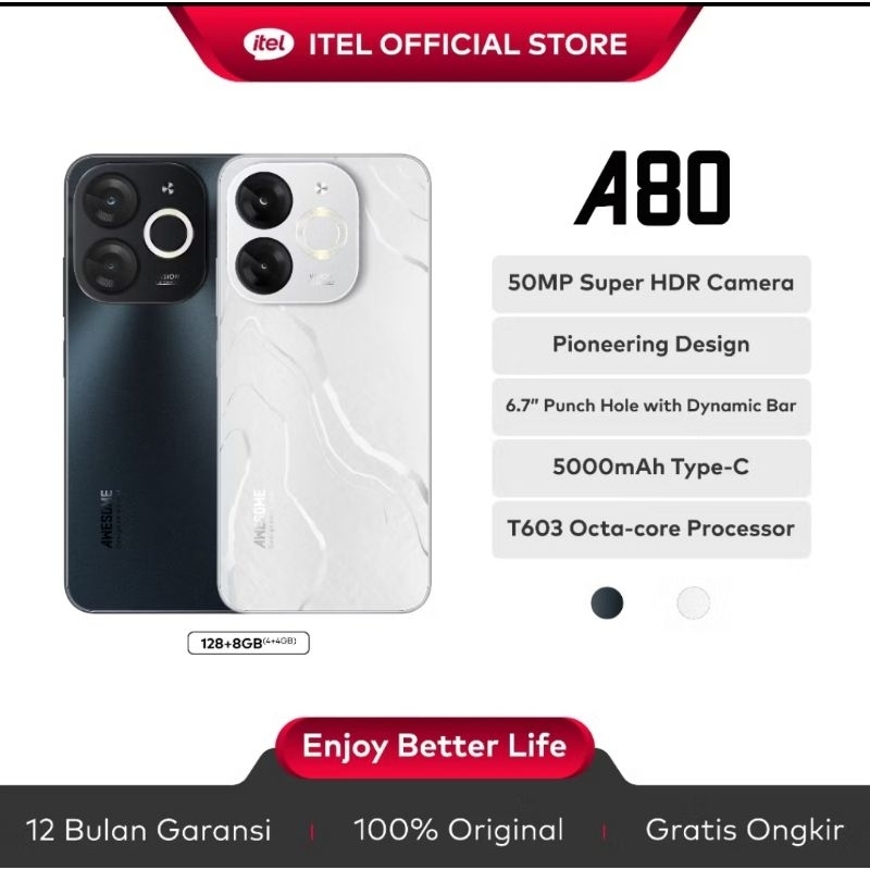 Jual ITEL A80 4GB/128GB ORIGINAL 100% BERGARANSI RESMi | Shopee Indonesia