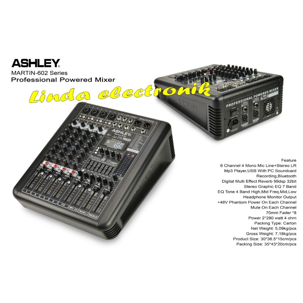 Jual power mixer ashley martin 602 series 6 channel original | Shopee ...