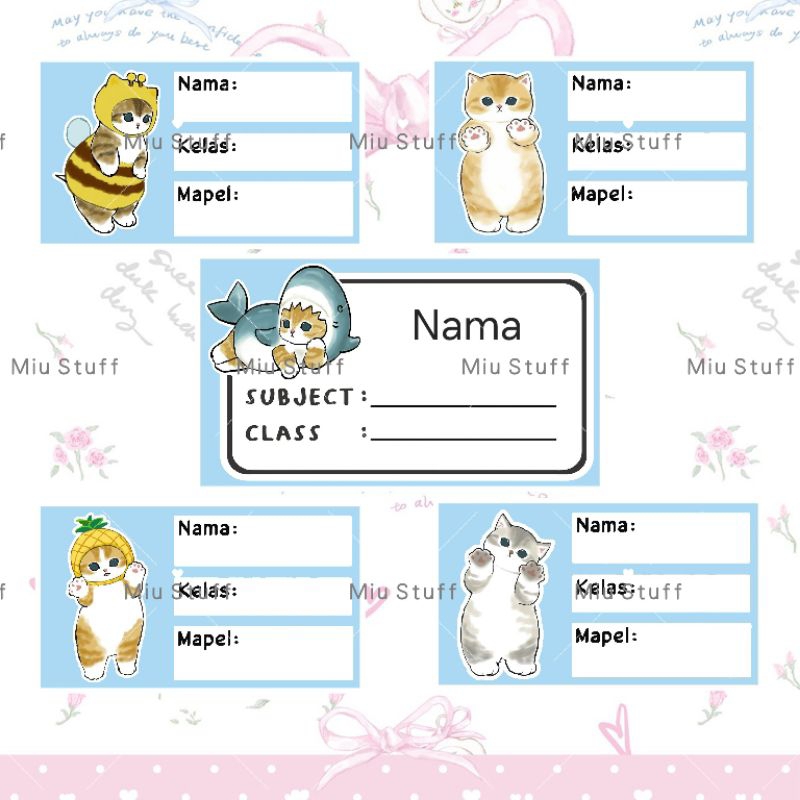 Jual PO 3 hari (Bentuk Kotak) Stiker Sticker Nama Anak untuk di tempel ...