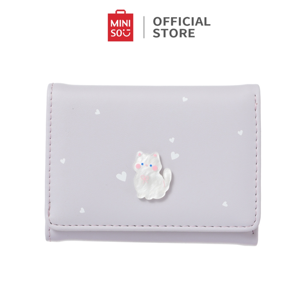 Jual Miniso Dompet Wanita Tri-Fold Women's Wallet Cute Cat Ladies ...