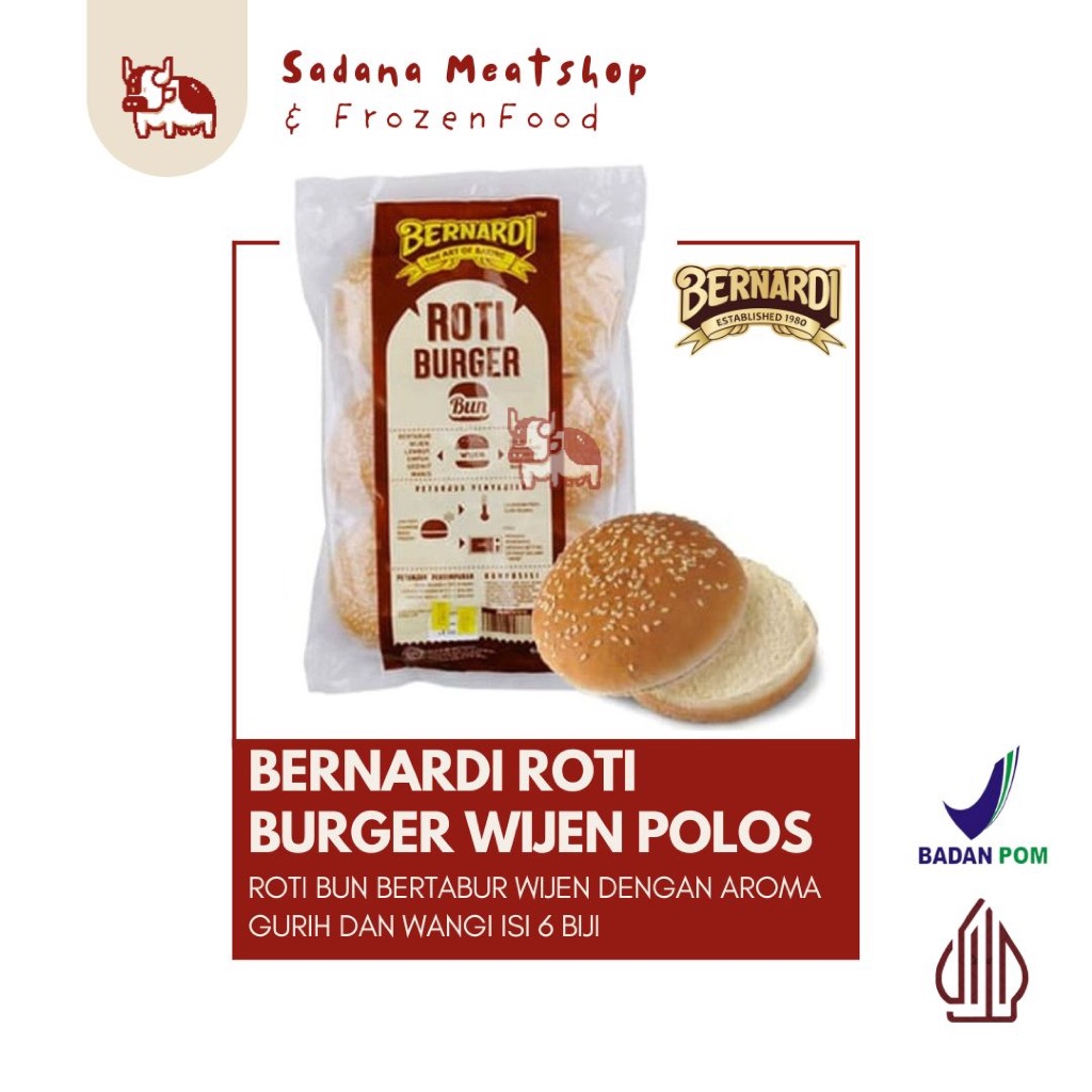 Jual BERNARDI Roti Burger Wijen 6s Burger Bun | Shopee Indonesia
