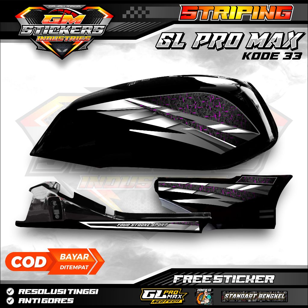 Jual STRIPING STIKER LIS VARIASI MOTOR HONDA GL MAX GL PRO NEO TECH ...
