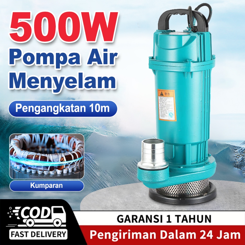 Jual NEW!!! Pompa Celup Air Kotor 500W Submersible Pump 1 inch Pompa Kolam Ikan / Banjir ...