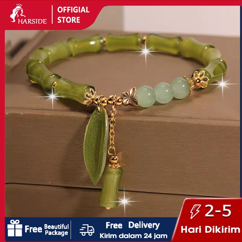 Jual Harside Gelang Manik-manik Aesthetic emas putih 24 karat asli ...