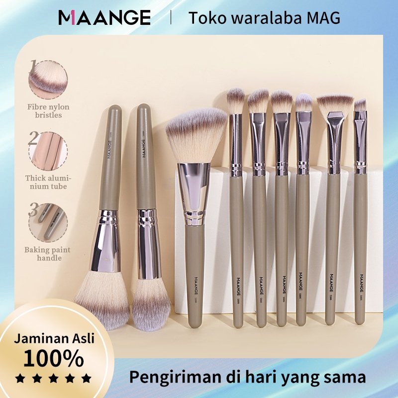 Jual MAANGE 9 Pcs/Set Kuas Rias Kit Lembut Fluffy Makeup Ukuran Mini ...