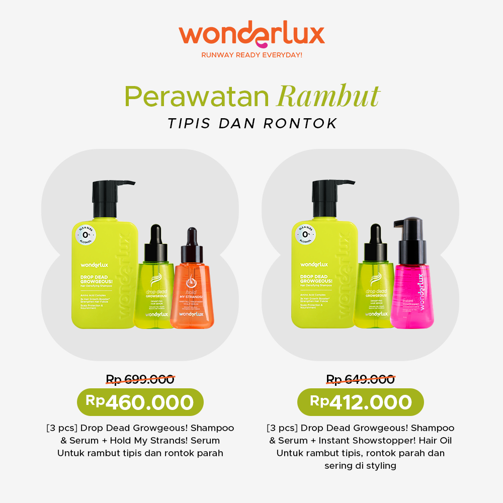 Jual Wonderlux [3PCS] Rangkaian Perawatan Intensif Rambut Tipis Rontok ...