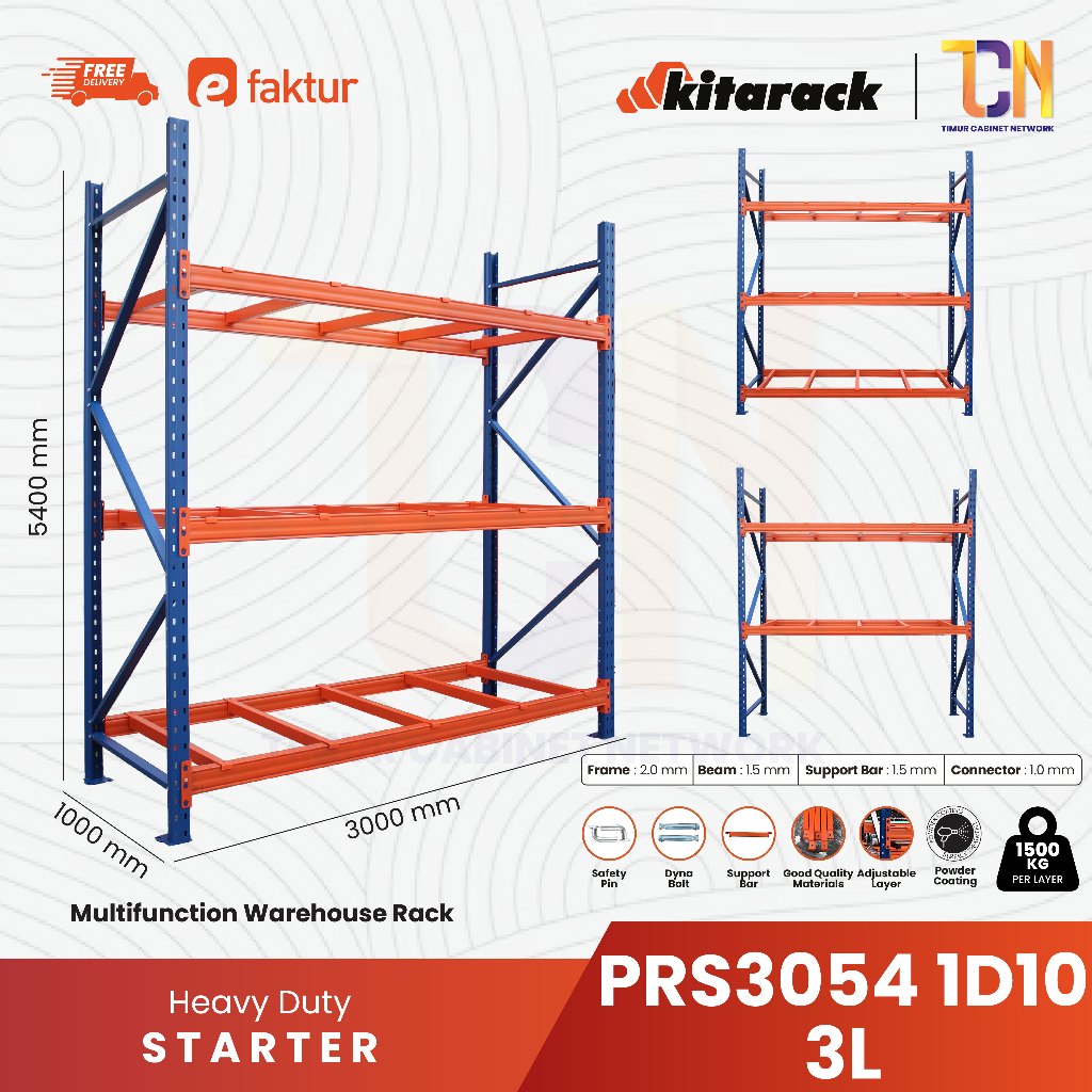 Jual KITARACK Rak Palet 1.5 TON Pallet Rack Heavy Duty Panjang 3M ...