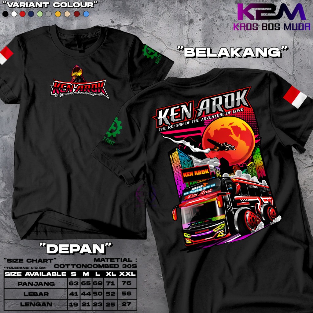 Jual KAOS MOTIF BUS KEN AROK - KAOS KOMUNITAS BUS INDONESIA - KAOS ...