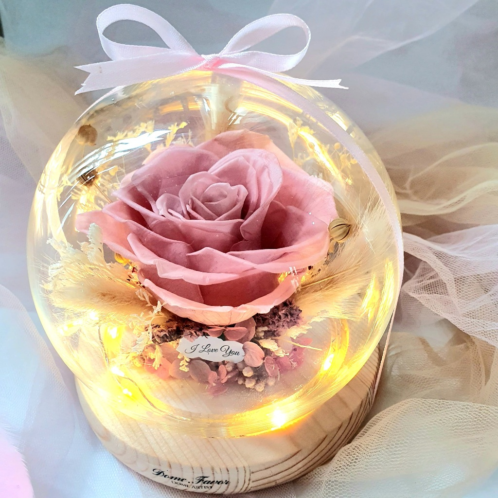 Jual Flower Glass Dome Hadiah Bunga Pacar Cewek Gift Nikahan hadiah ...