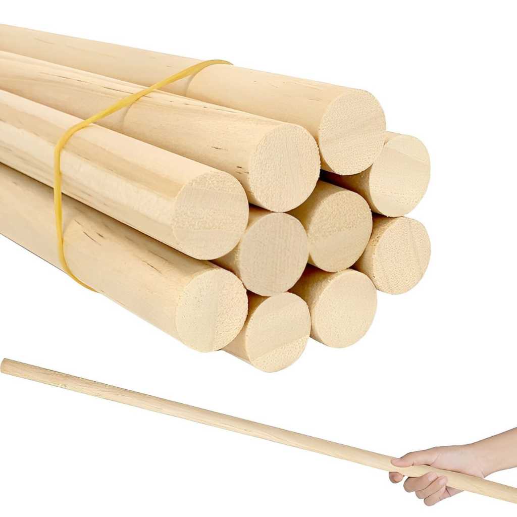 Jual Kayu dowel bulat 2.8cm panjang 160cm/tongkat kayu/tongkat pramuka ...