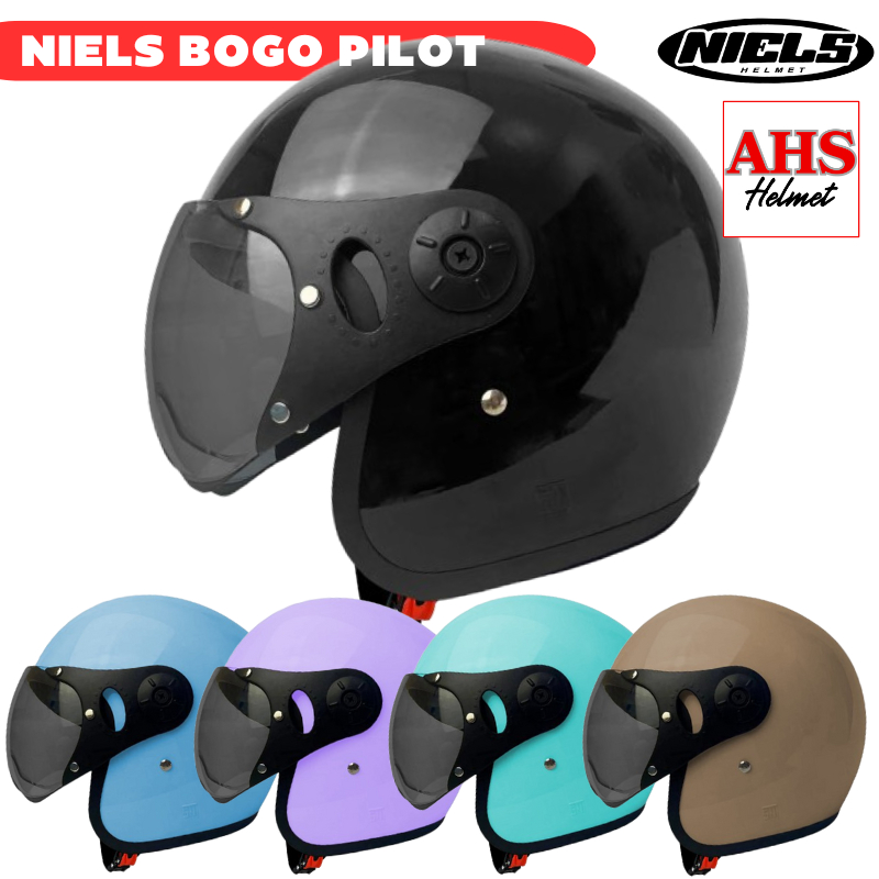 Jual NIELS HELM BOGO RETRO ITALY KACA PILOT STANDART SNI | Shopee Indonesia