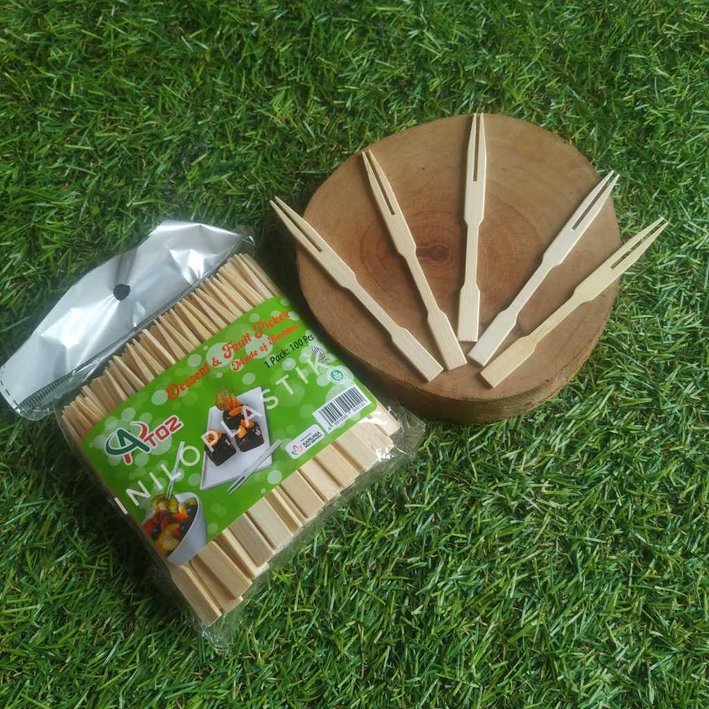 Jual Garpu Buah Dessert / Garpu Kayu / Garpu kue dan buah / Bamboo ...