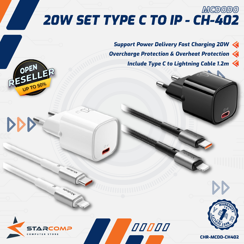 Jual MCDODO CH-4028 CH-4029 Charger iPhone Set 20W PD Fast Charging ...