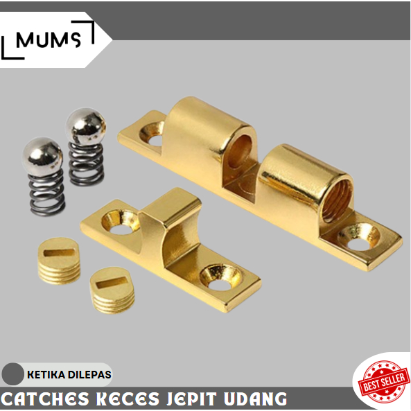 Jual PT - Catches keces jepit udang tiktak pelor kuningan silver Roller ...