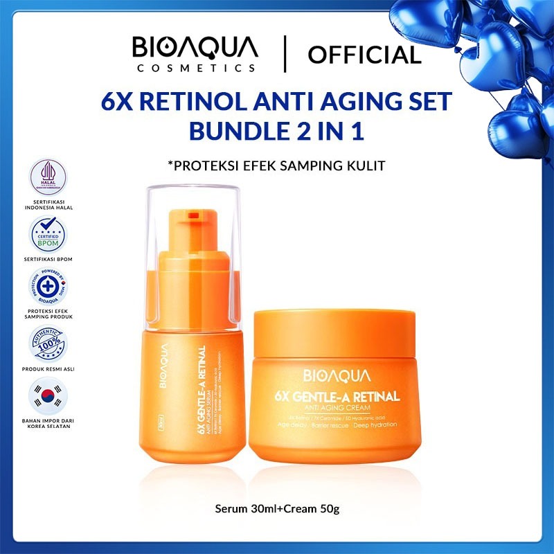 Jual BPOM Bioaqua Cosmetics 6X Gentle-A Retinol Anti Aging Skincare ...