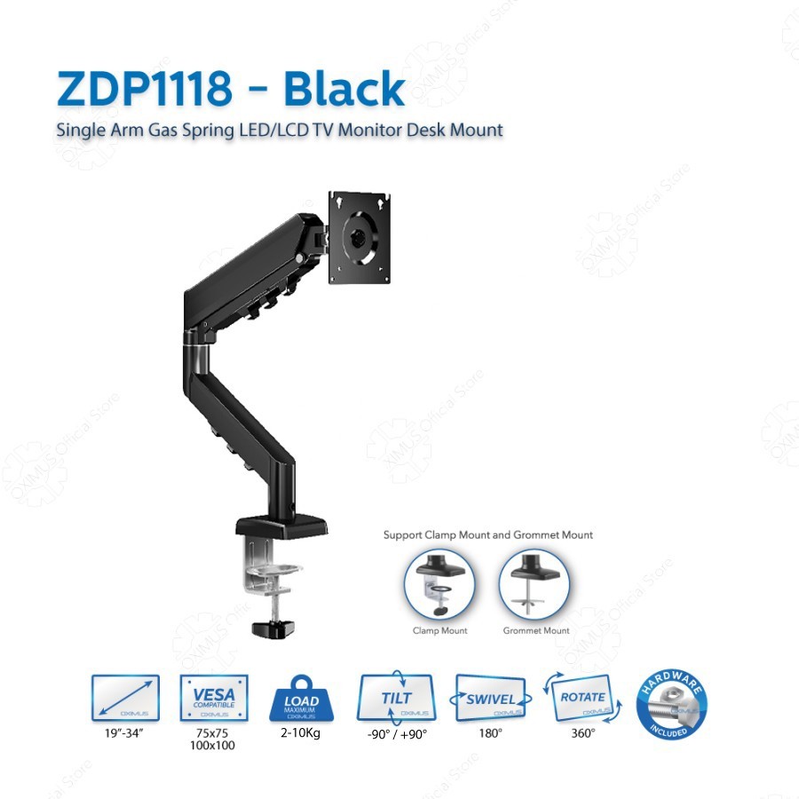 Jual Bracket Jepit Meja TV Monitor LED LCD pegas/ Gas Spring 13-27 ...