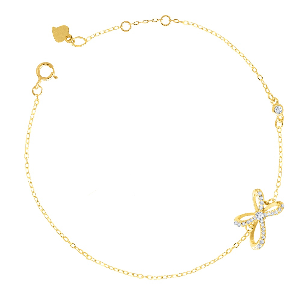 Jual Dear Me - Ribbon Bracelet 925 Sterling Silver with 18K Gold ...