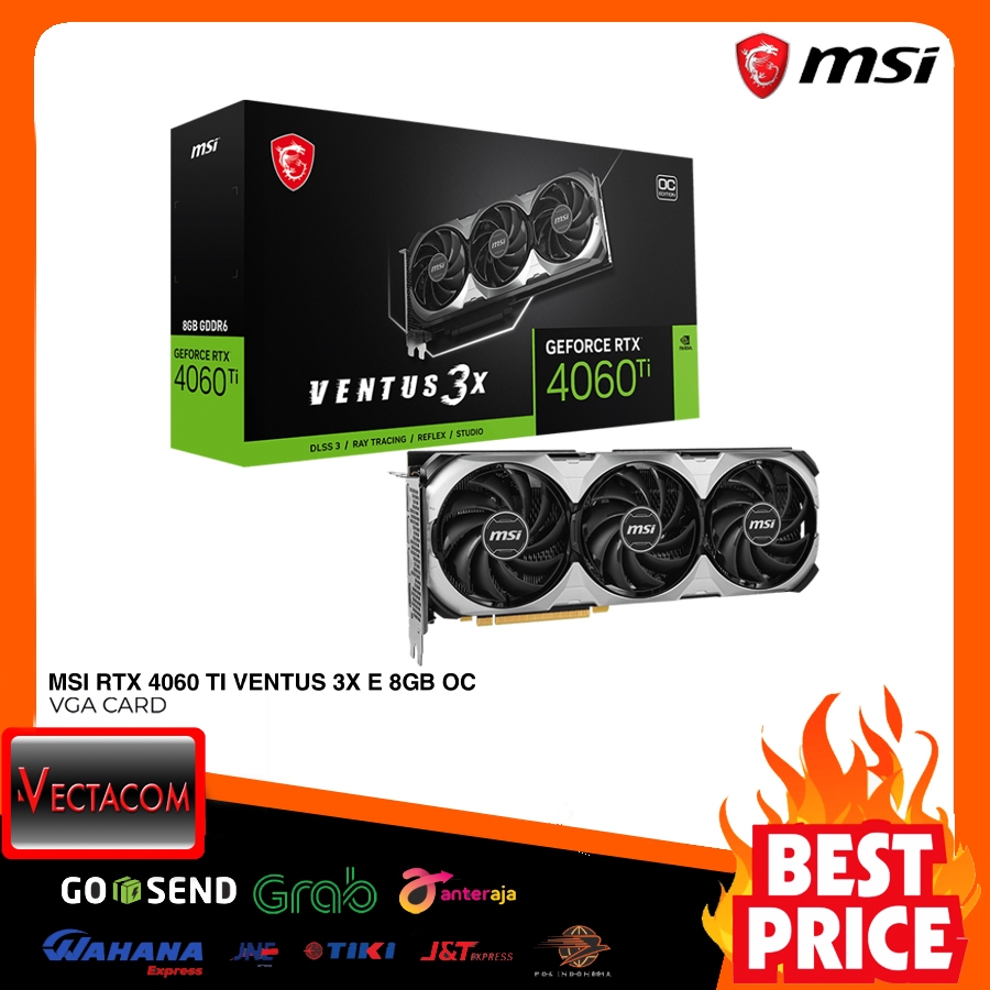 Jual VGA Card MSI GeForce RTX 4060 Ti VENTUS 3X E 8GB OC GDDR6 | Shopee ...