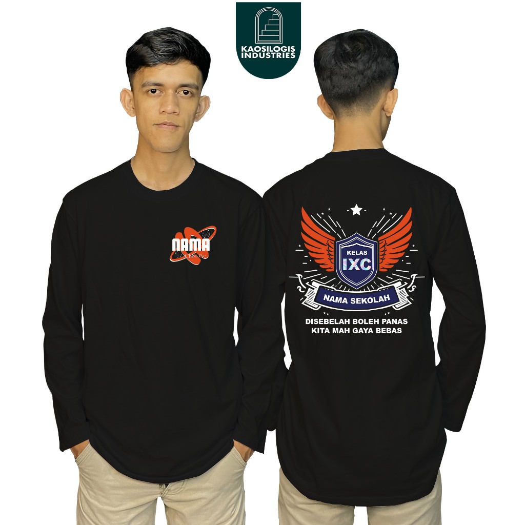 Jual Kaos Lengan Panjang Kelas bisa custom nama dan sekolah - kaosilogis | Shopee Indonesia