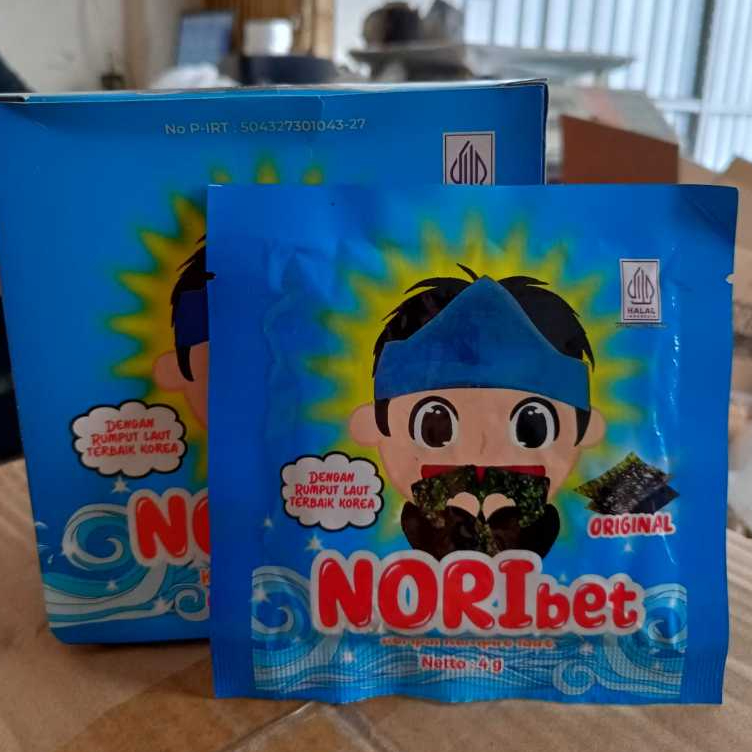 Jual NORIBET ORIGINAL KERIPIK SNACK RUMPUT LAUT NORI KERING MANJUN 1 ...