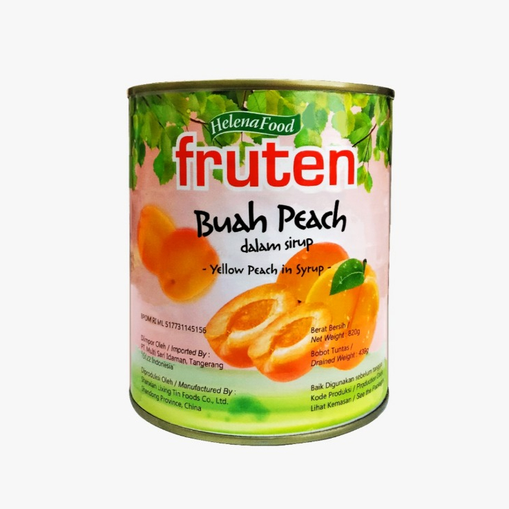 Jual BUAH PEACH KALENG Fruten Buah peach kemasan kaleng/Yellow peach in ...
