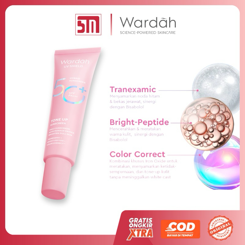 Jual Wardah UV SHIELD Tone Up SUNSCREEN SPF 50 TRANEXAMIC + BRIGHT-PEPTIDE + COLOR CORRECT ...
