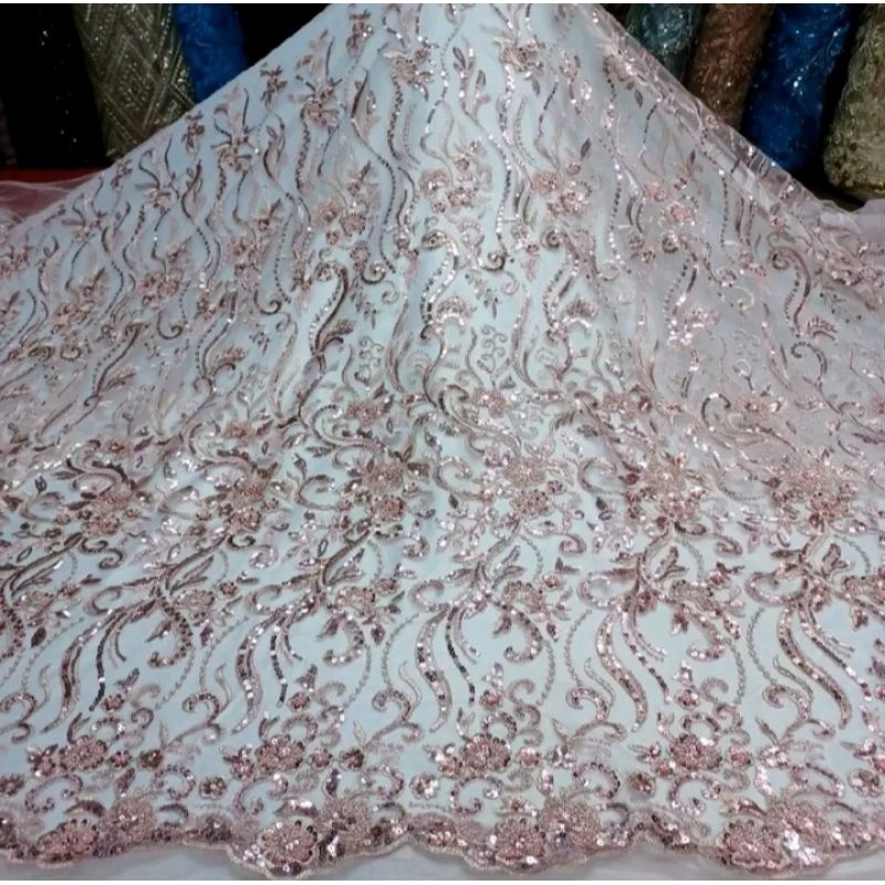 Jual Tille motif fyll payet bahan kebaya ( harga per 1m ) | Shopee ...