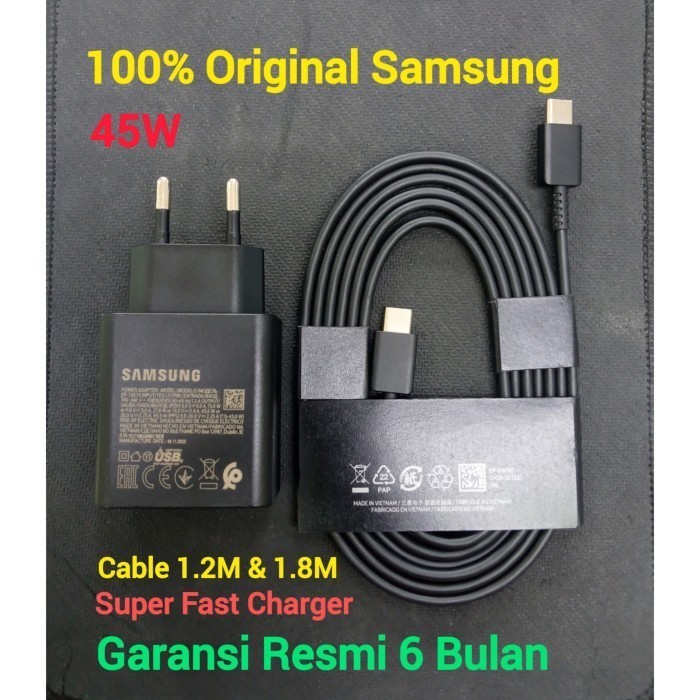 Jual Samsung Charger 45W Galaxy S25 Ultra S25+ Super Fast Charging Data ...