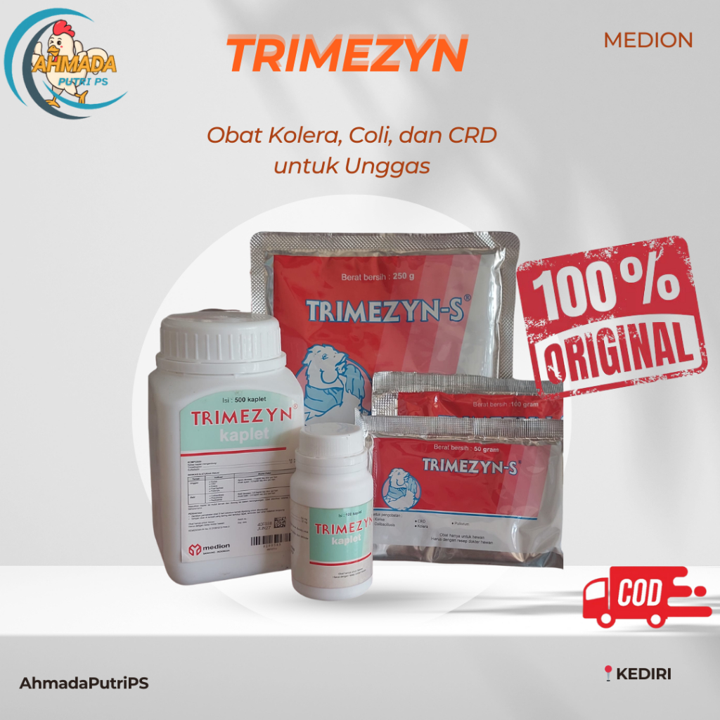 Jual Trimezyn isi 1000 Kaplet Kapsul Tablet Obat CRD Snot Ayam | Shopee ...