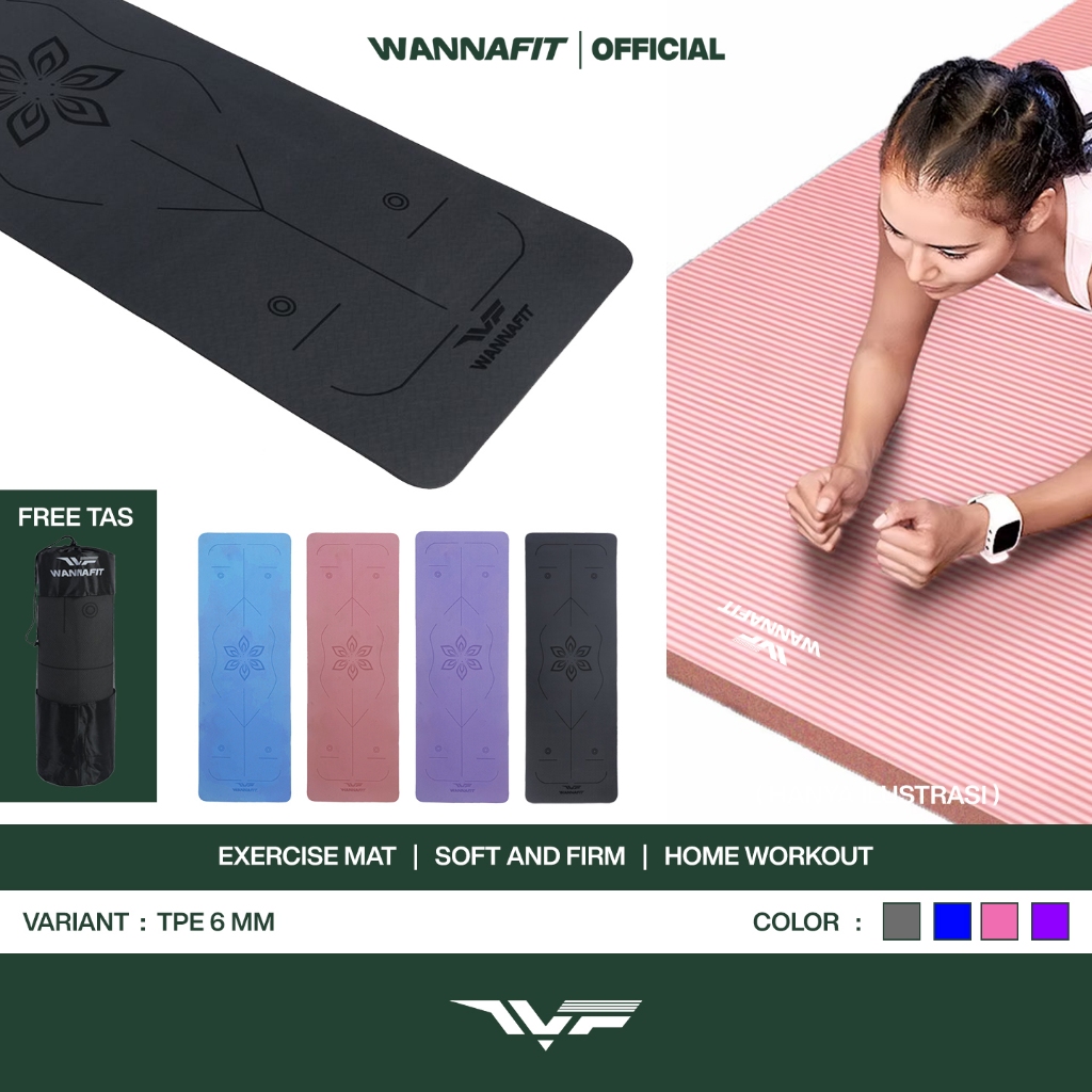 Jual WANNAFIT Matras Yoga TPE 6mm | Alat Olahraga Rumah | Shopee Indonesia