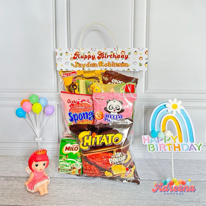 Jual Paket Snack Ulang Tahun Custom Nama | Shopee Indonesia