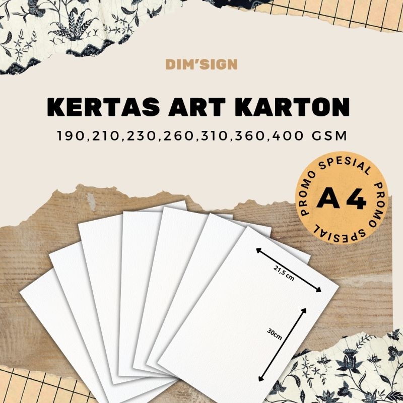 Jual kertas art karton ketebalan 190/210/230/260/310/360/400 gsm ukuran ...