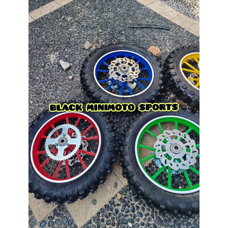 Jual PROMO Velg Roda DEPAN-BELAKANG Mini Trail Set Komplit Ban+Cakram ...