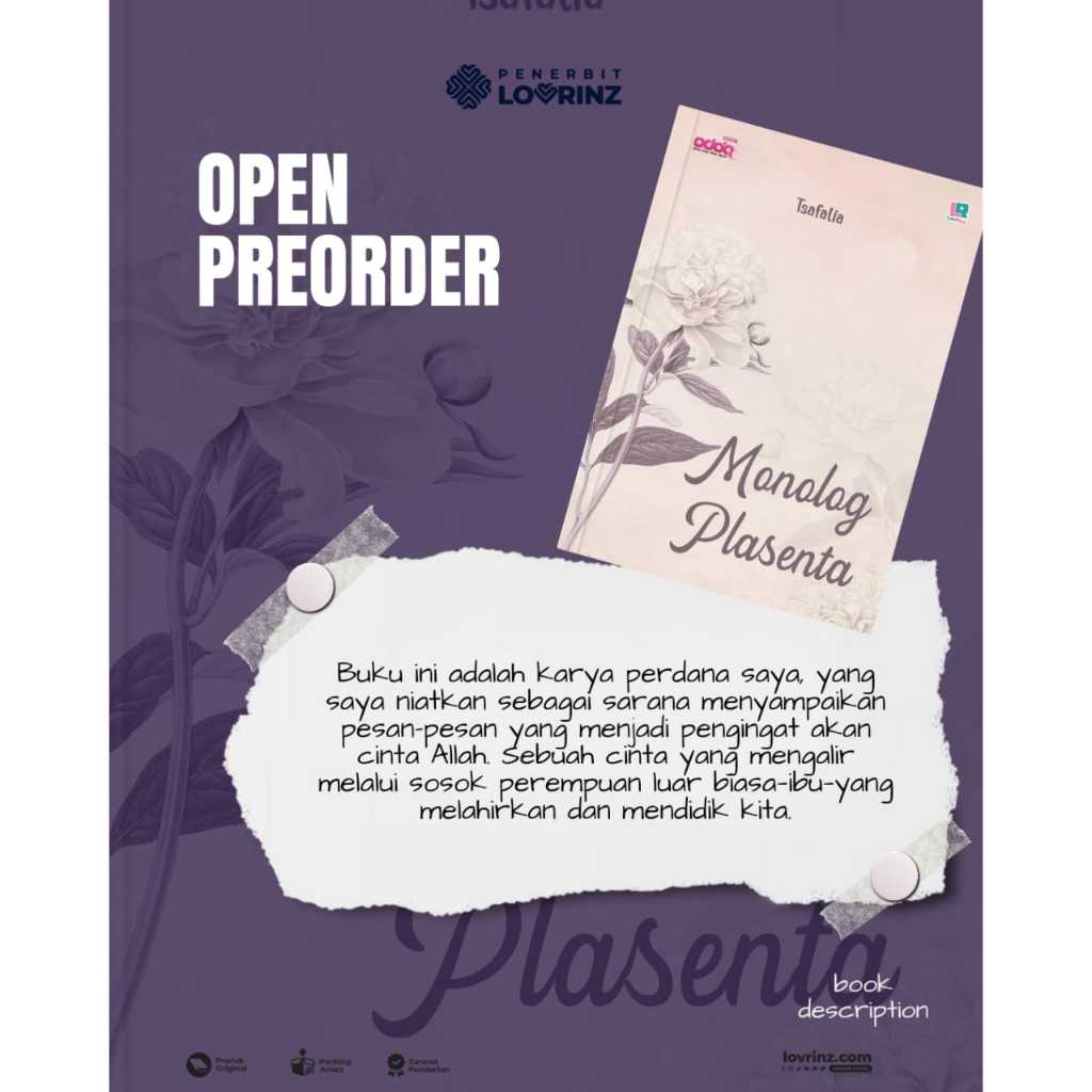 Jual Buku Original "Monolog Plasenta" By Tsafalia-Penerbit LovRinz | Shopee Indonesia