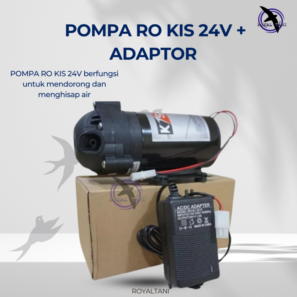 Jual Pompa RO KIS 24V + Adapter Pompa RO 24v booster pump ro | Pompa ...