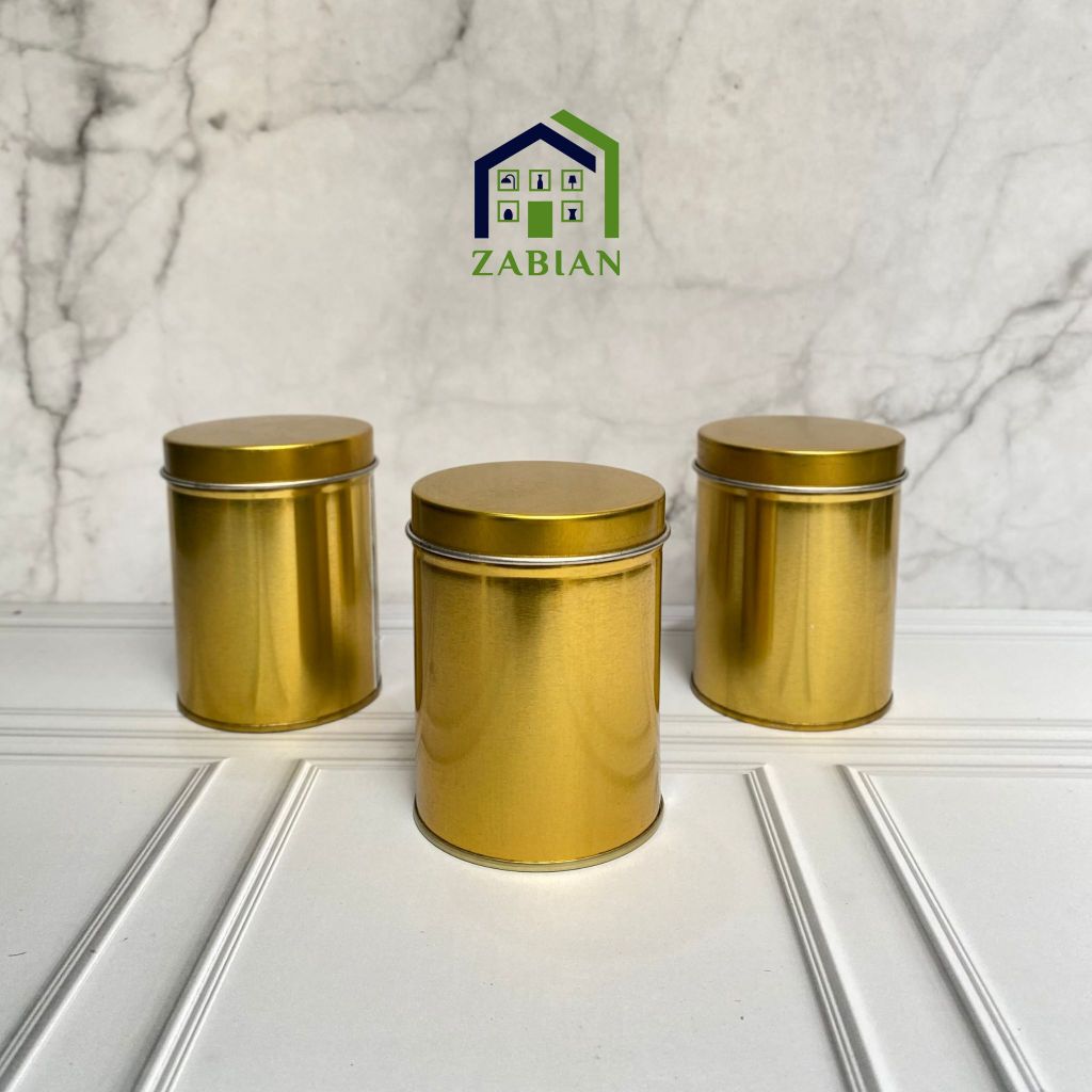 Jual Zabian - Kaleng 7,5 x 10 cm Gold Souvenir bulat | Shopee Indonesia