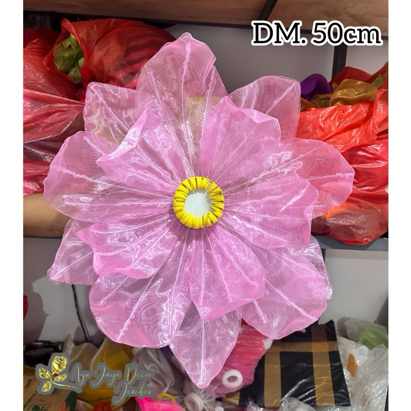 Jual Bunga Teratai Giant Flower Bunga Hiasan Kain Organdi Model Bunga ...