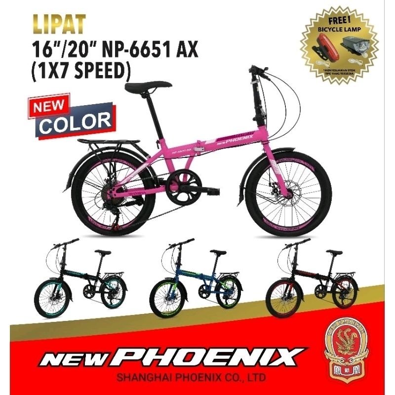Jual Sepeda Lipat 20 New Phoenix NP 6651 Cakram / Folding Bike Ukuran ...