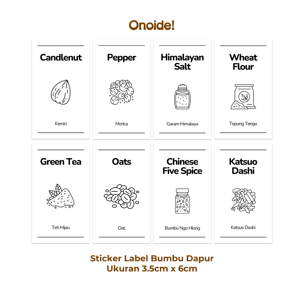 Jual Onoide! - Sticker Label Spice & Herb Bumbu Dapur Ukuran 3.5cm x ...