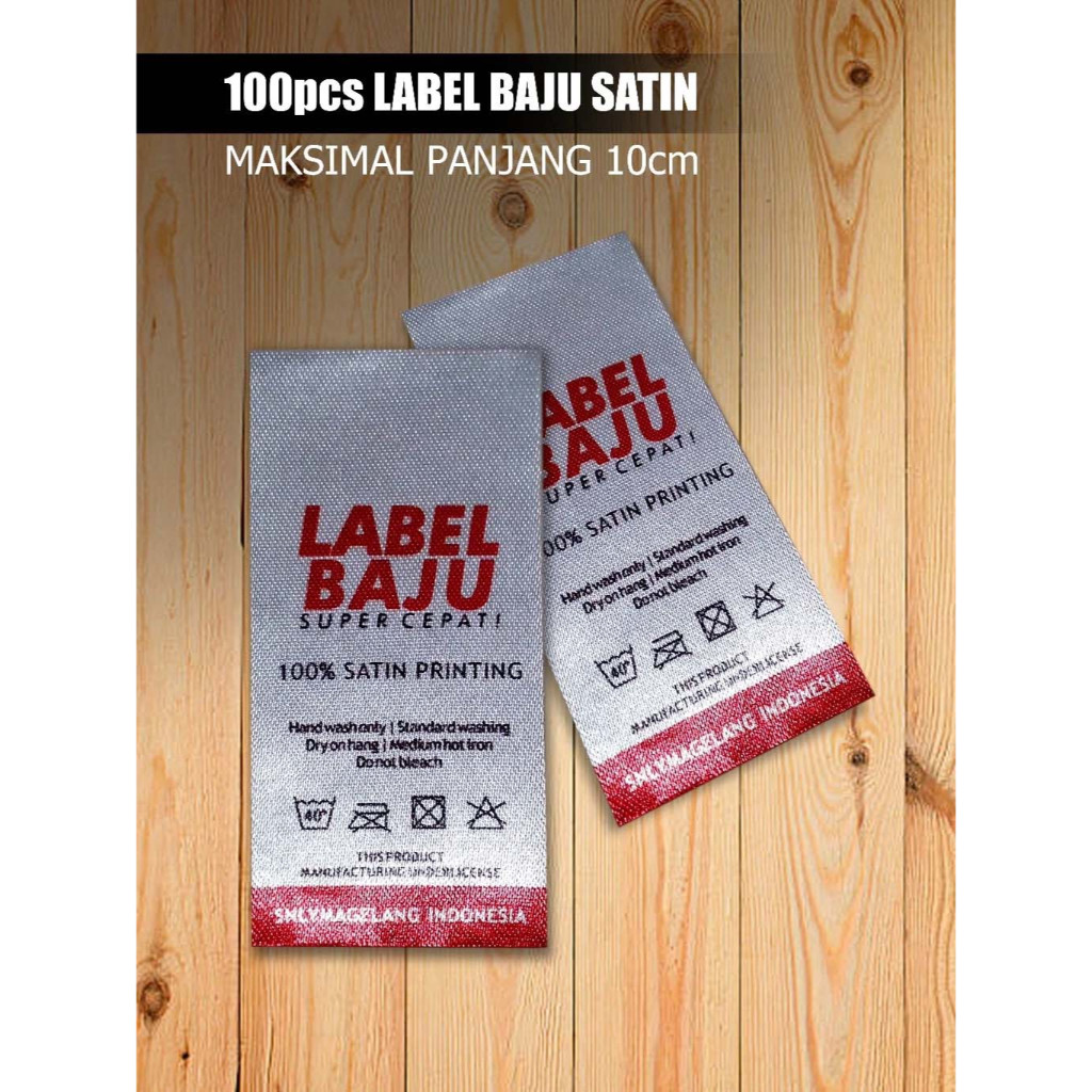 Jual Cetak Tag Label Baju Hijab Custom Bahan Satin Printing | Shopee ...