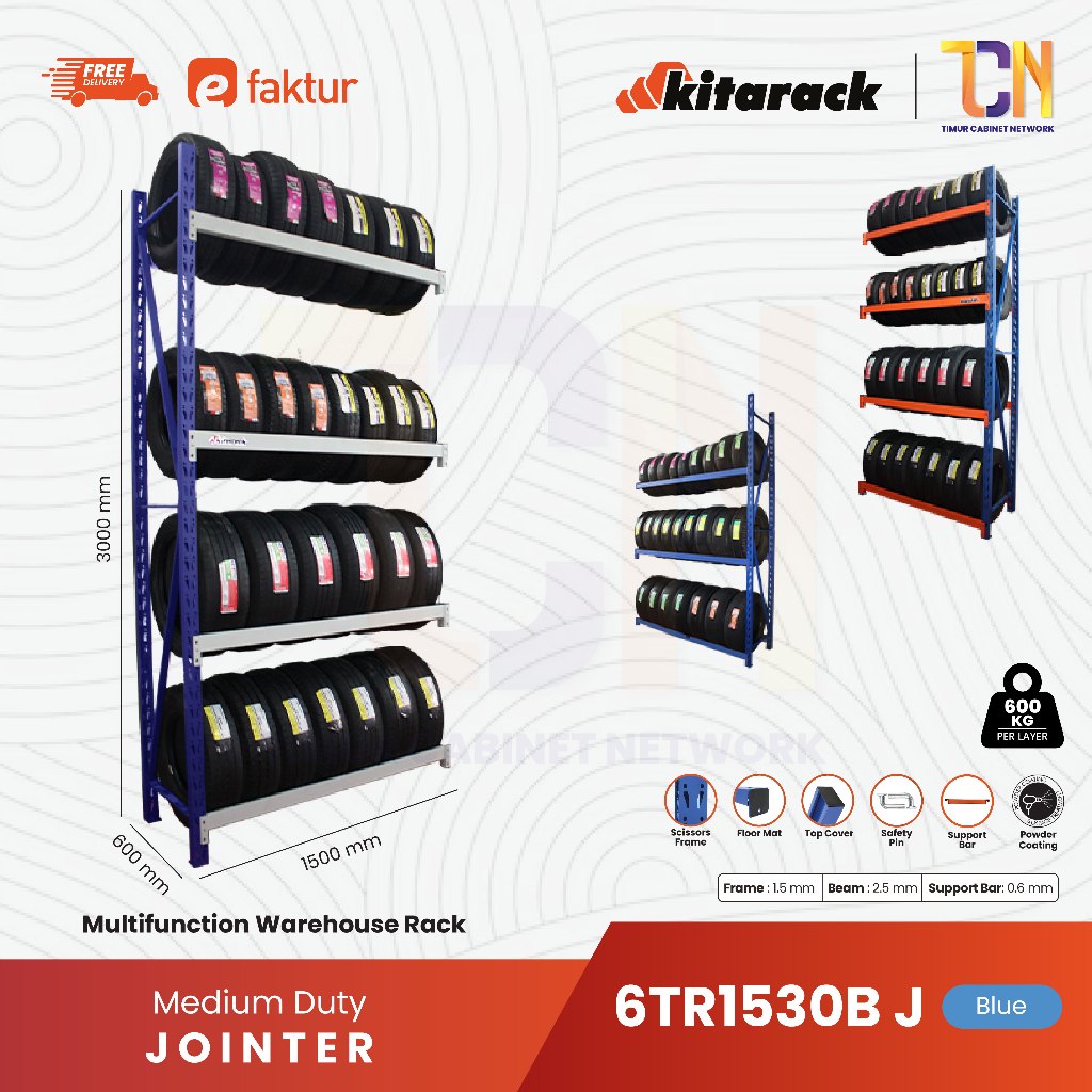 Jual KITARACK Tire Rack 6TR1530J Jointer Frame Biru Rak Ban Motor Mobil ...