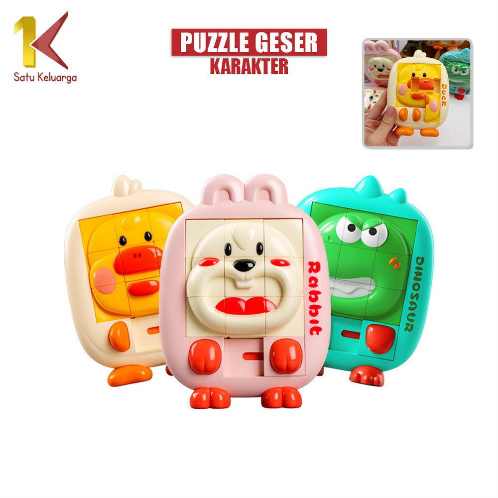 Jual Satu Keluarga Puzzle Geser Slide 3D Karakter Hewan M376 Brain Game ...