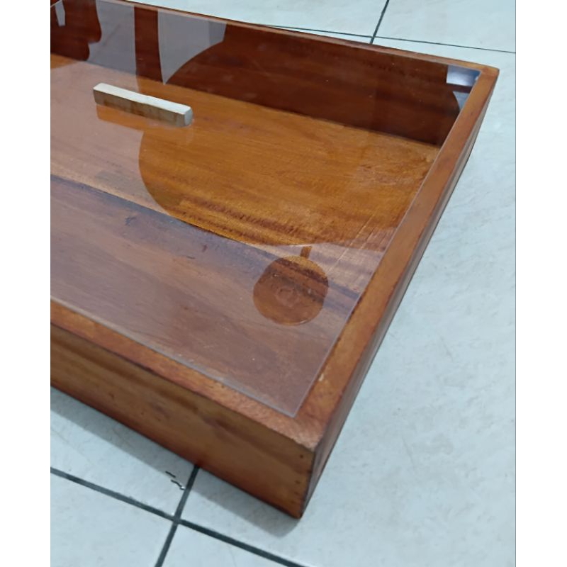 Jual box akrilik tutup angkat 35x30 warna& penyangga 10cm/box donat/box ...