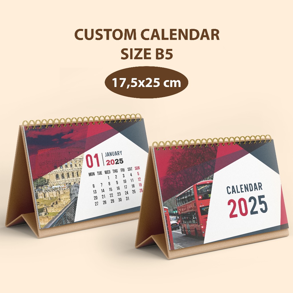 Jual Calendar 2025 #Custom Ukuran B5 17x24 cm - Desk Calendar - Kalender 2025 - Custoom.in ...