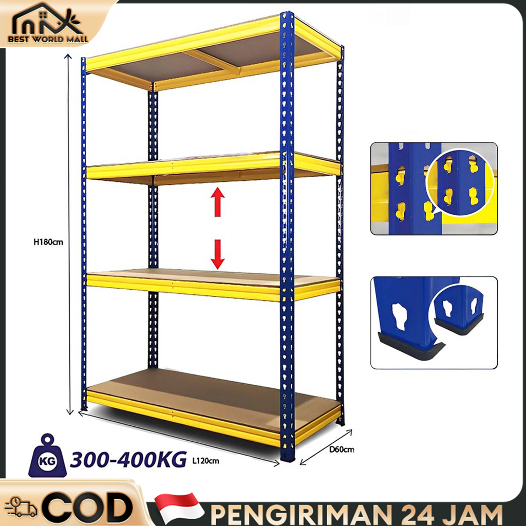 Jual 【Bantalan Beban 800kg】Rak Susun Rak Besi Siku 5 Susun Rak Gudang ...